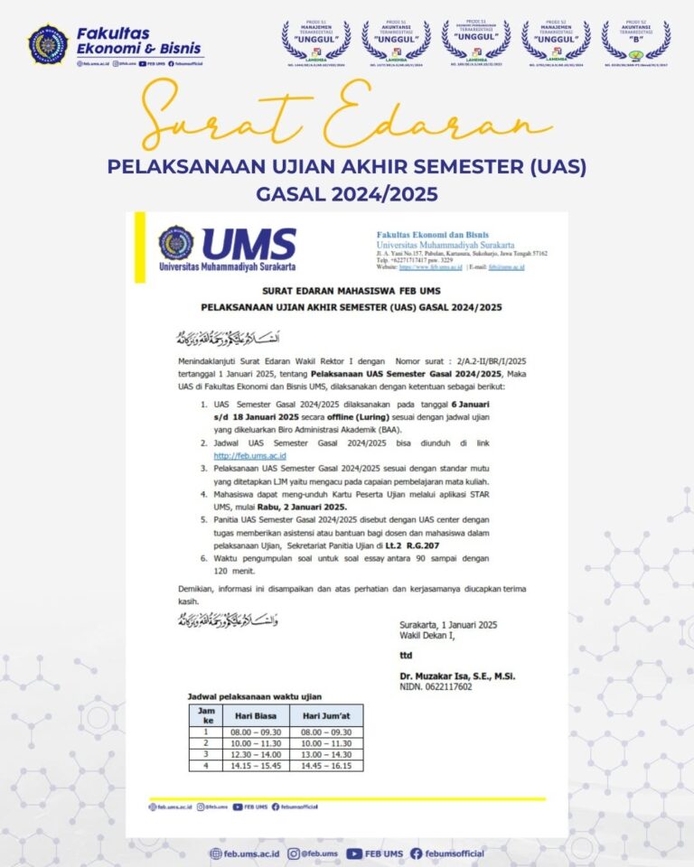 Surat Edaran Pelaksanaan Ujian Akhir Semester (UAS) Gasal 2024/2025 ...